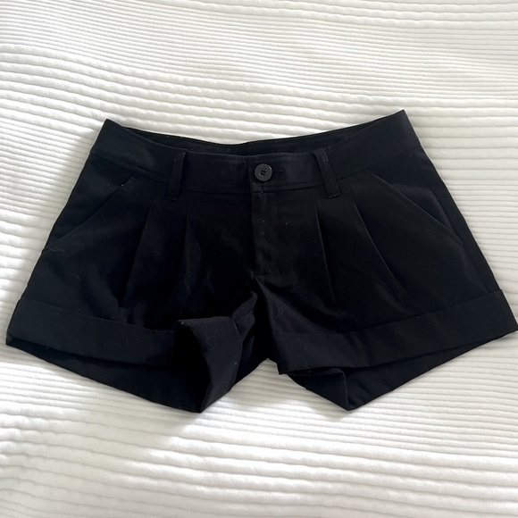 Frenchi | Shorts | Frenchi Black Cuff Dress Shorts | Poshmark
